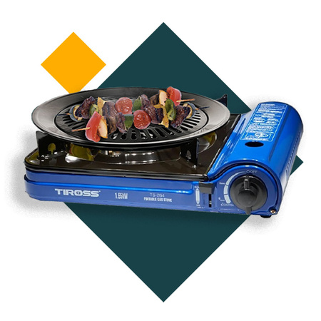 TIROSS Kuchenka turystyczna TS-264 x1 + TIROSS Kartusz Gazowy TS700 ...
